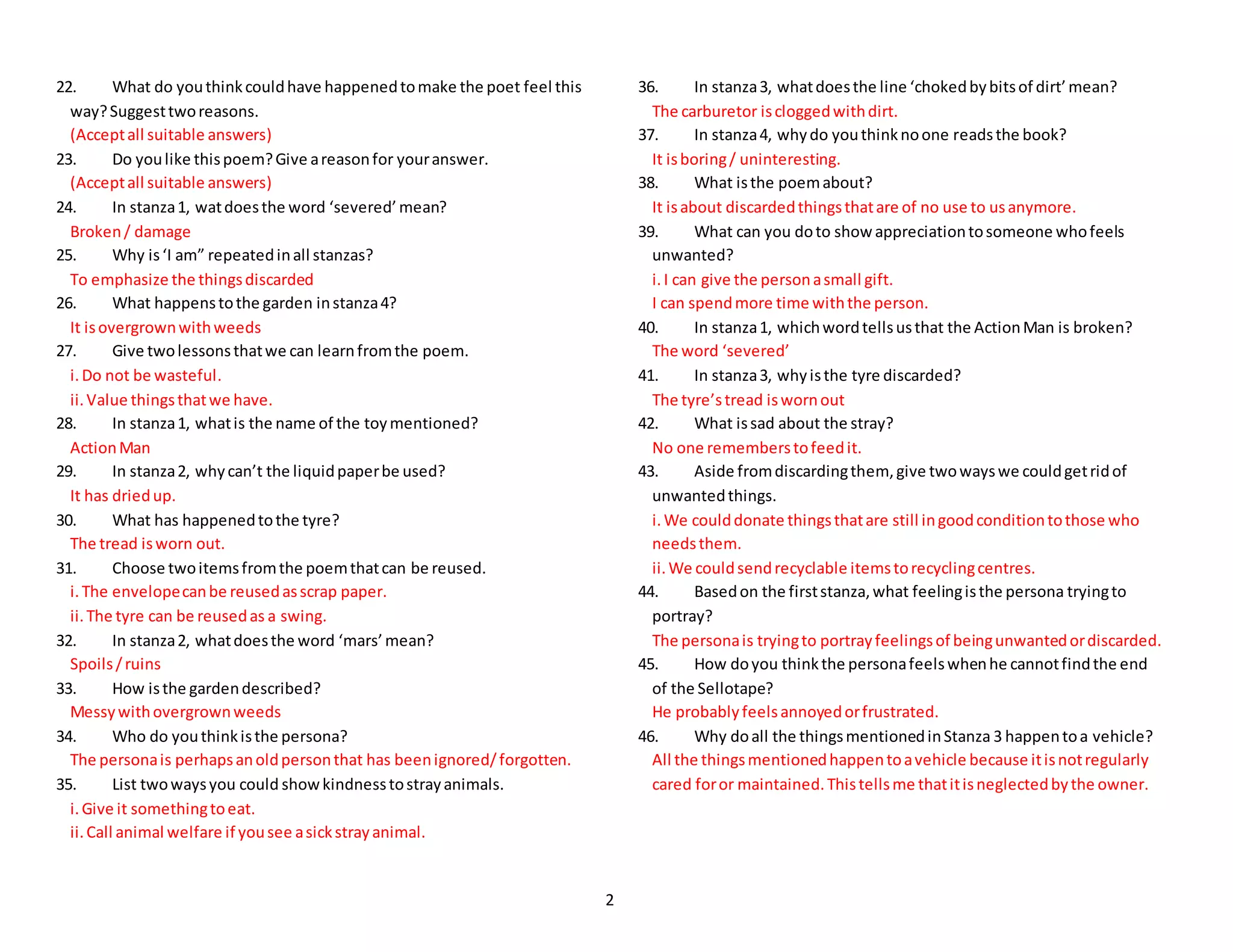 Sad I Ams - PT3 Exam Practice (Answer) | DOCX