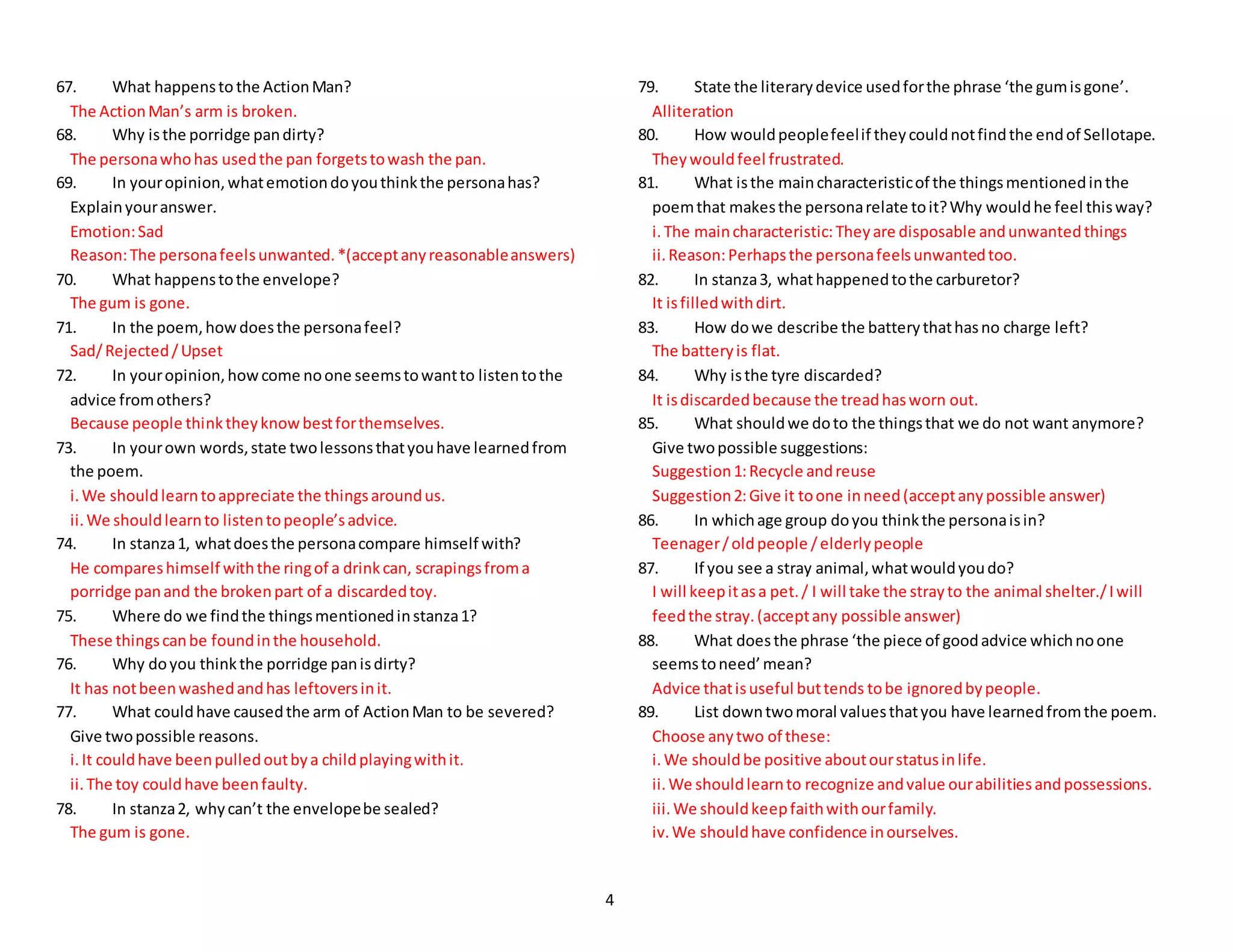 Sad I Ams - PT3 Exam Practice (Answer) | DOCX