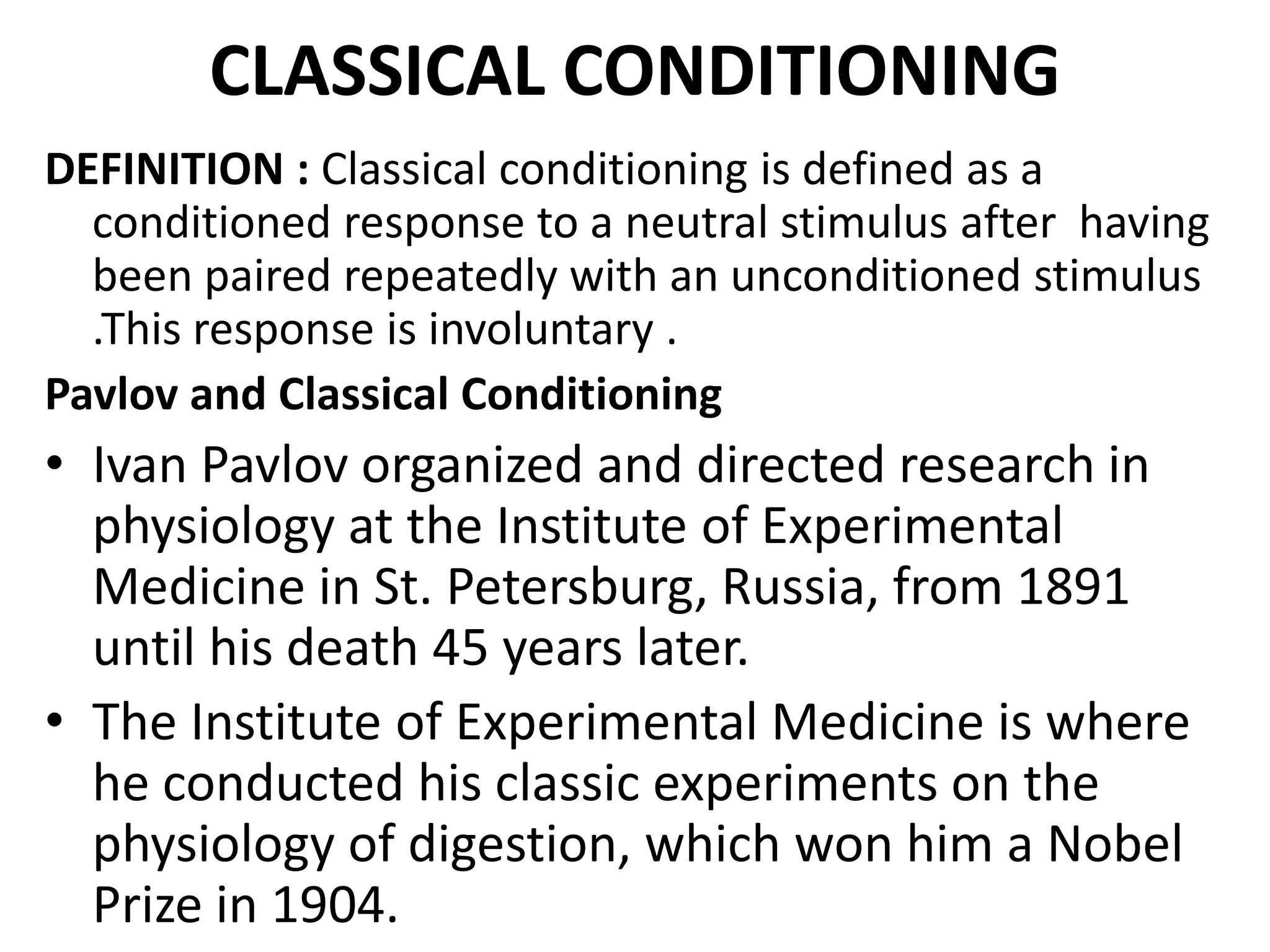 classical conditioning and discrimination | PPTX
