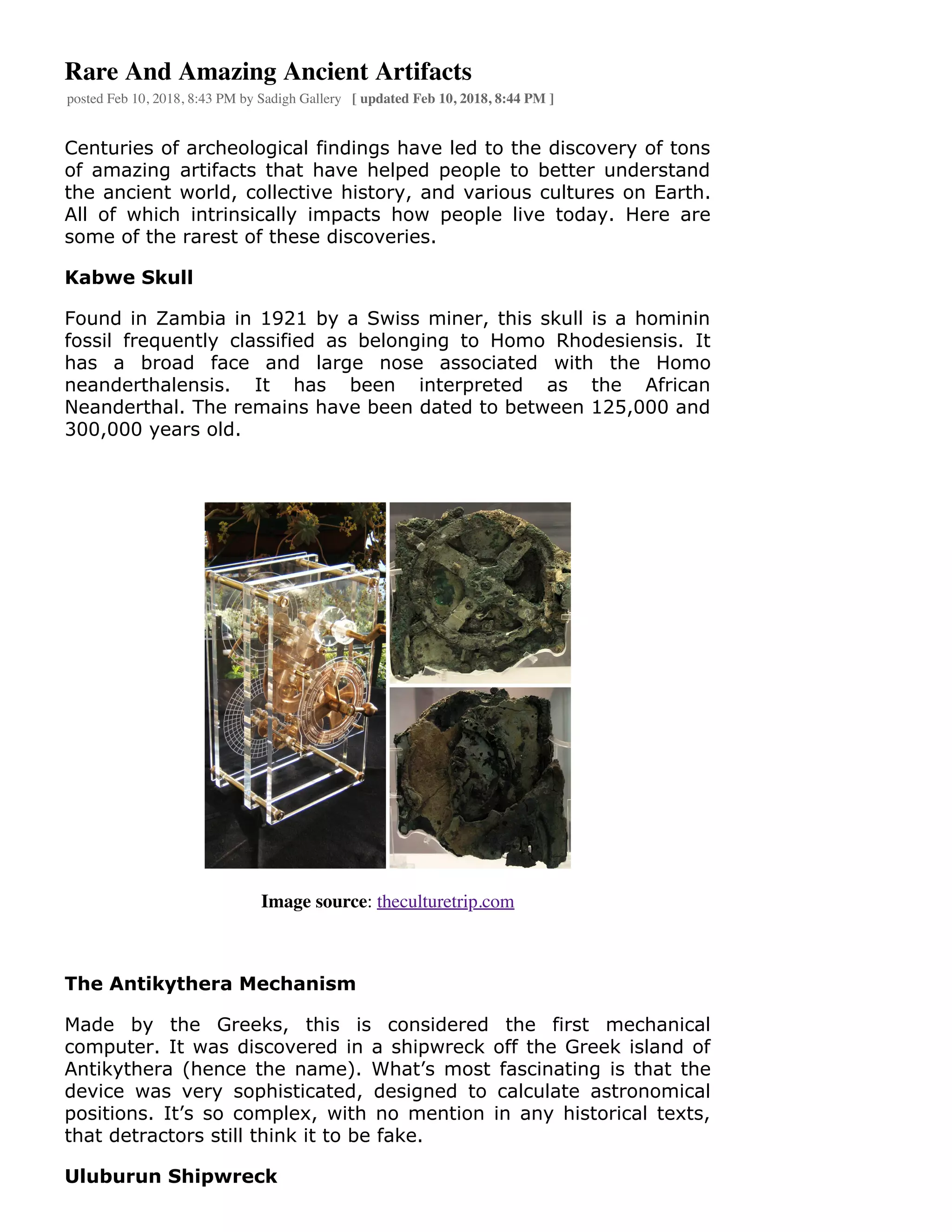 Rare And Amazing Ancient Artifacts | PDF