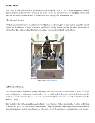 Some of the Most Valuable Ancient Artifacts the World Over | PDF