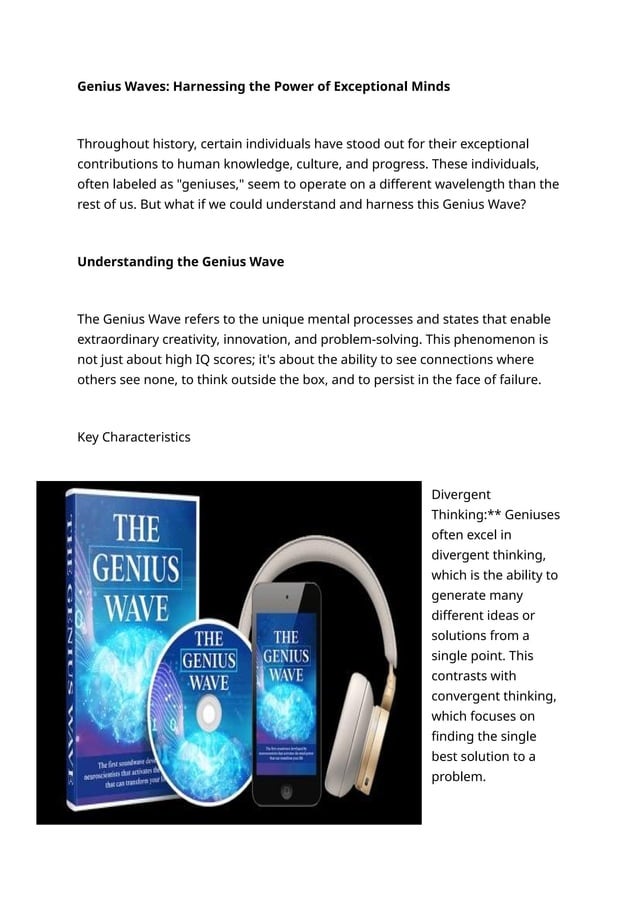 Genius Wave Pulse, Keeps it concise and impactful. | PDF