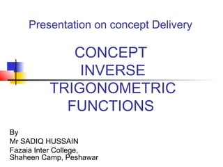 Inverse Trigonometric Functions | PPT