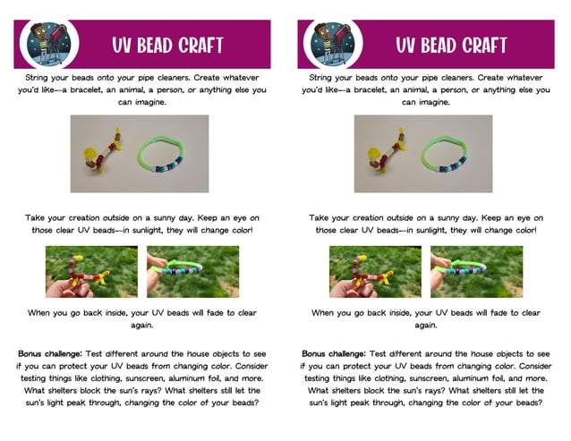 Sadiq UV Bead Craft Instructions | PDF