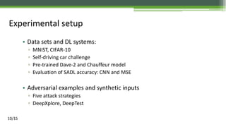 Surprise Adequacy for Deep Learning Systems (SADL) | PPT