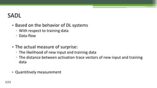 Surprise Adequacy for Deep Learning Systems (SADL) | PPT
