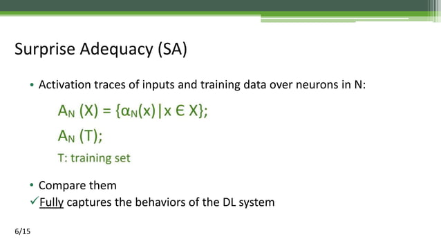 Surprise Adequacy for Deep Learning Systems (SADL) | PPT