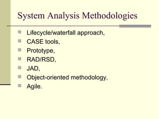 Comparative Study and Evulation of system analysis and design methods | PPT | Web Development ...