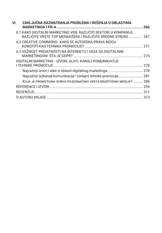 Sadržaj knjige "Digitalni Pre-Marketing" | PDF