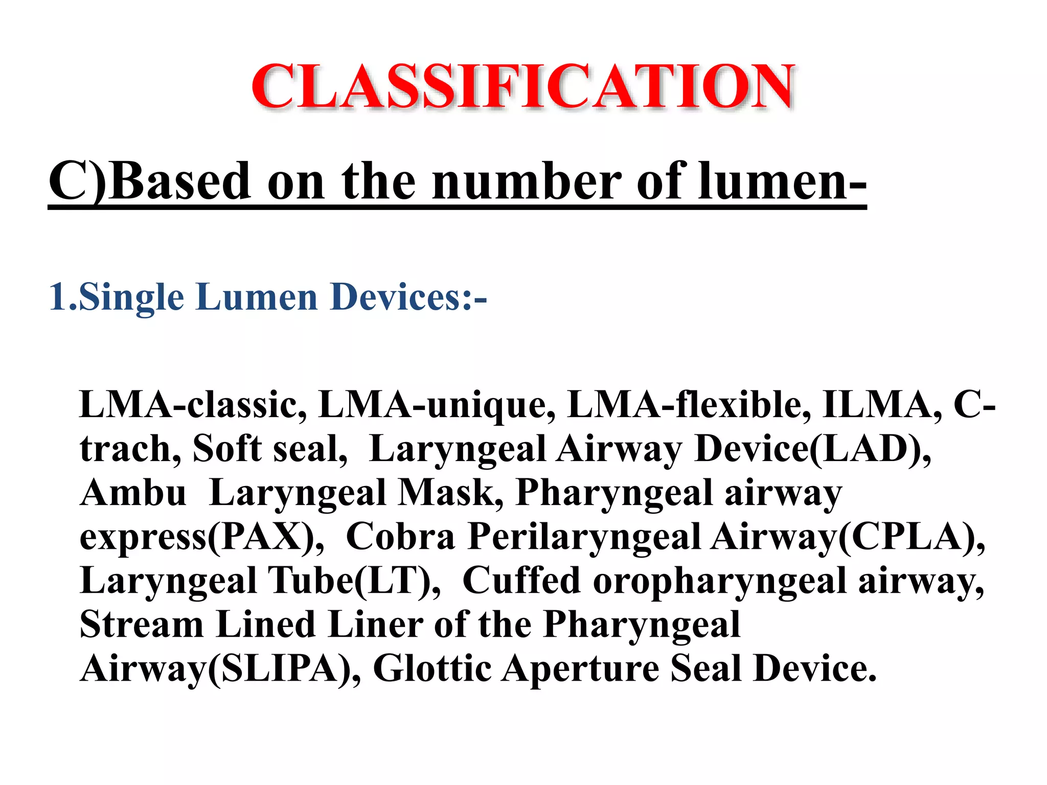 supraglottic airway devices | PPTX