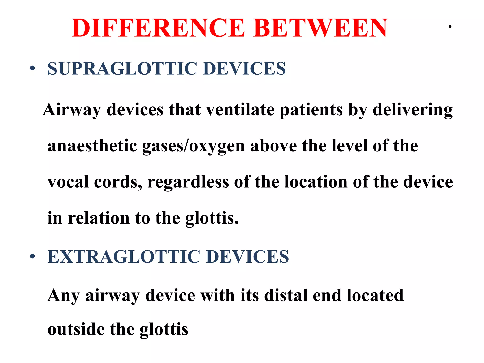 supraglottic airway devices | PPTX