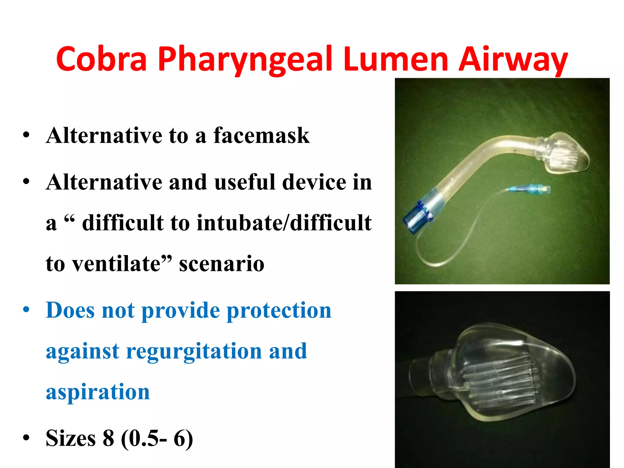 supraglottic airway devices | PPTX