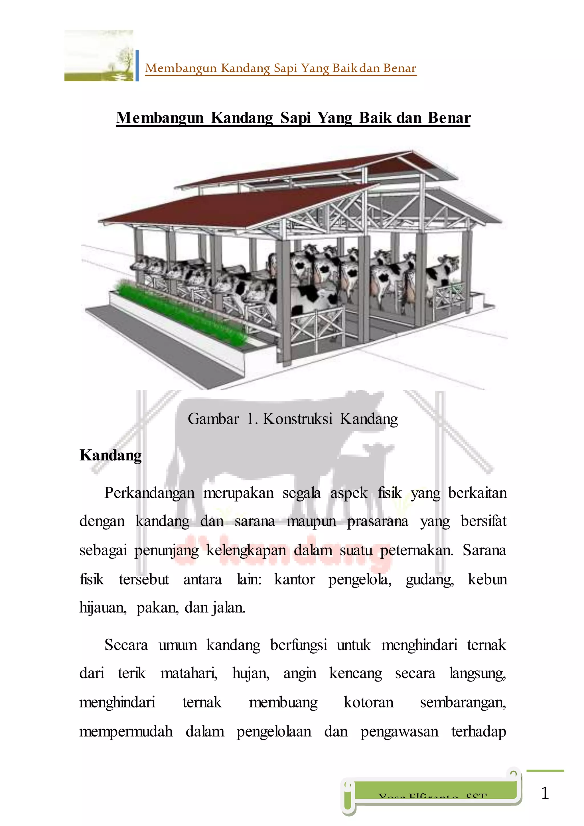 Saduran membangun kandang sapi yang baik dan benar | DOCX