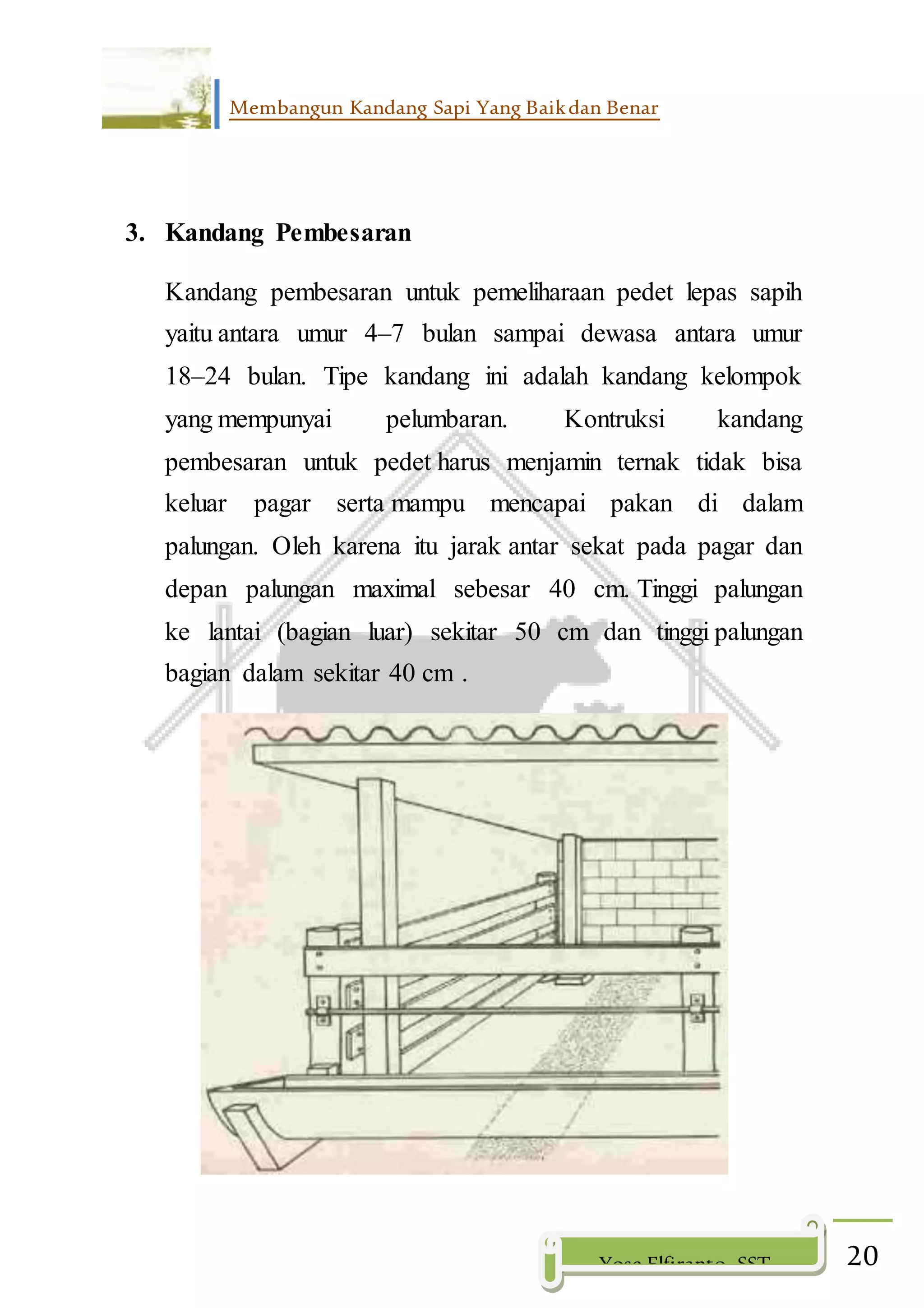 Saduran membangun kandang sapi yang baik dan benar | DOCX