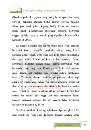 Saduran membangun kandang sapi yang baik dan benar | DOCX
