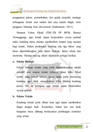 Saduran membangun kandang sapi yang baik dan benar | PDF