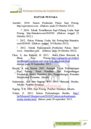 Saduran membangun kandang sapi yang baik dan benar | PDF