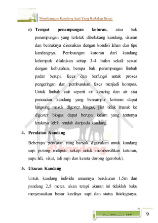 Saduran membangun kandang sapi yang baik dan benar | PDF