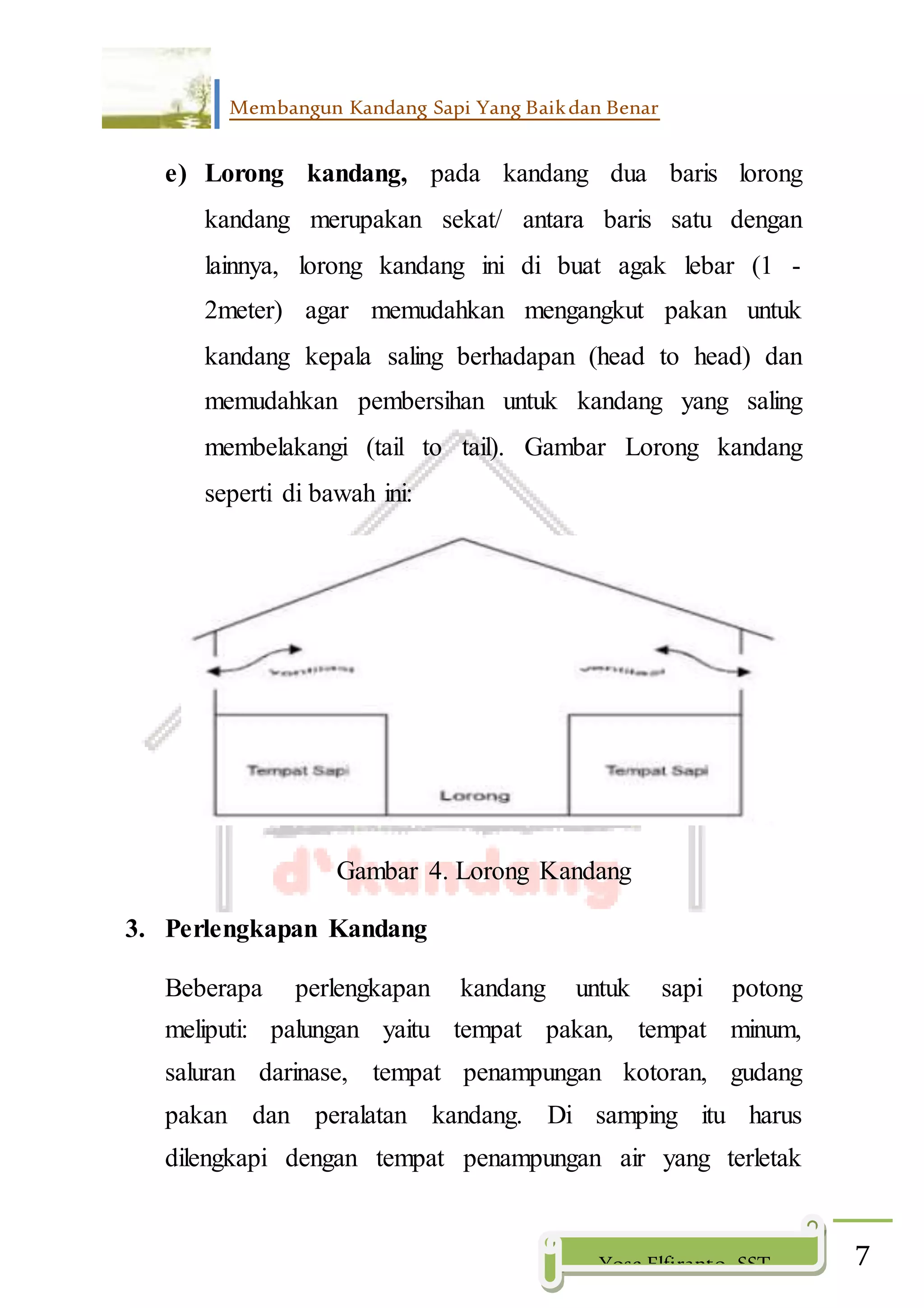 Saduran membangun kandang sapi yang baik dan benar | DOCX