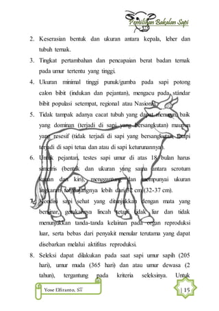 Saduran prospek pembibitan sapi | DOCX