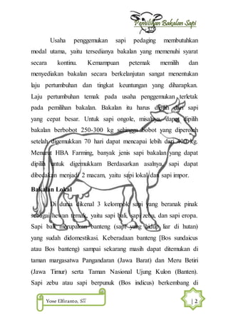 Saduran prospek pembibitan sapi | PDF