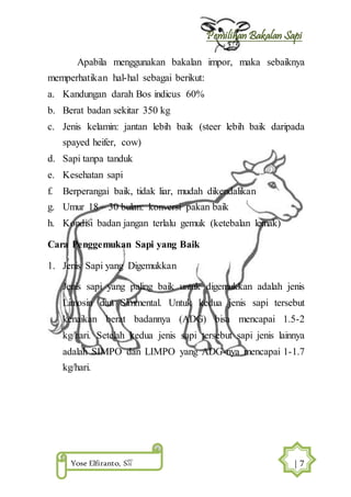 Saduran prospek pembibitan sapi | PDF