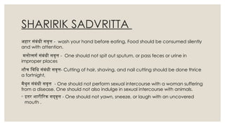 sadvritta & its Importance in present era. | PPTX