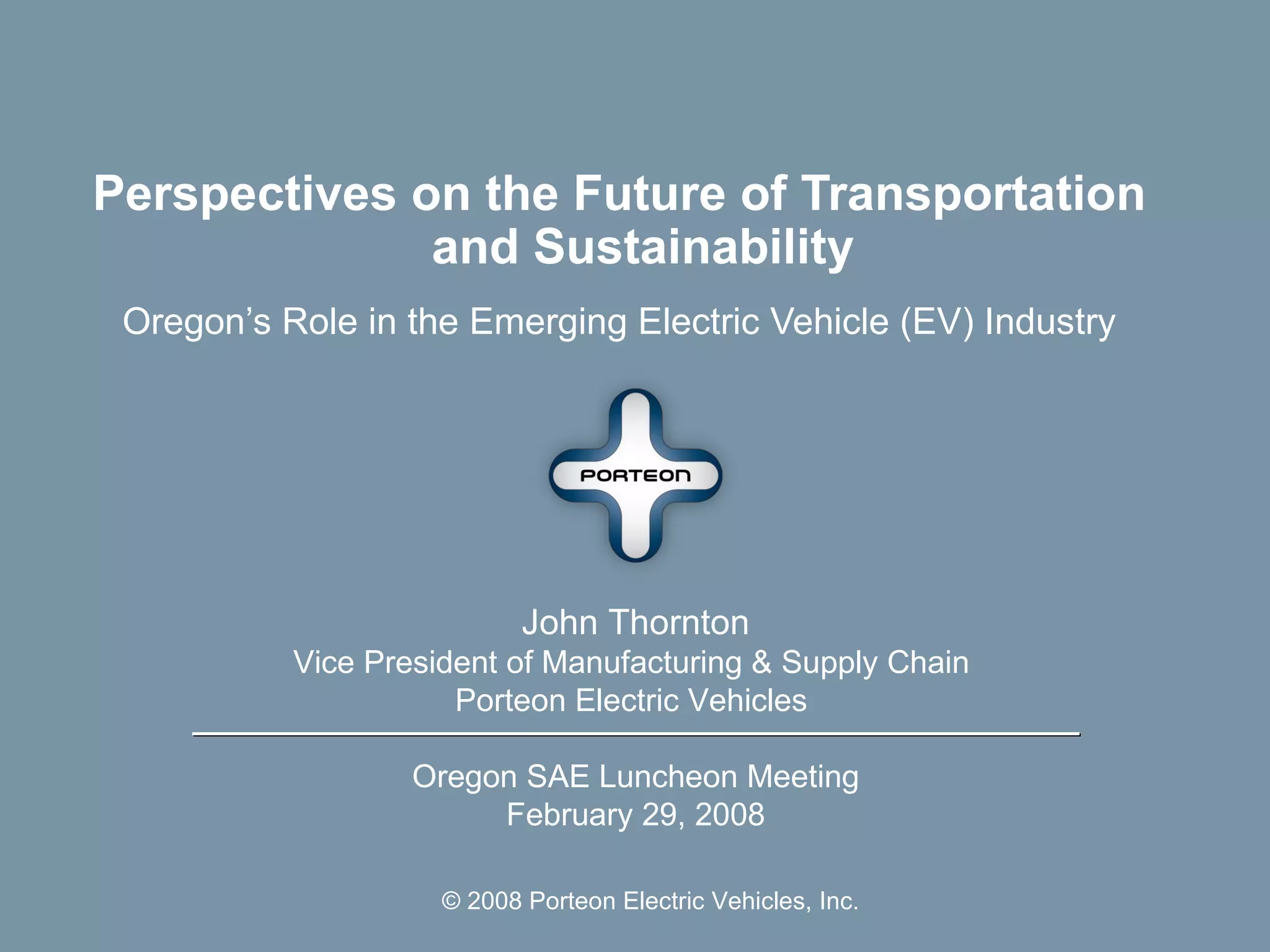 Perspectives on the Future of Transportation and Sustainability: The ...