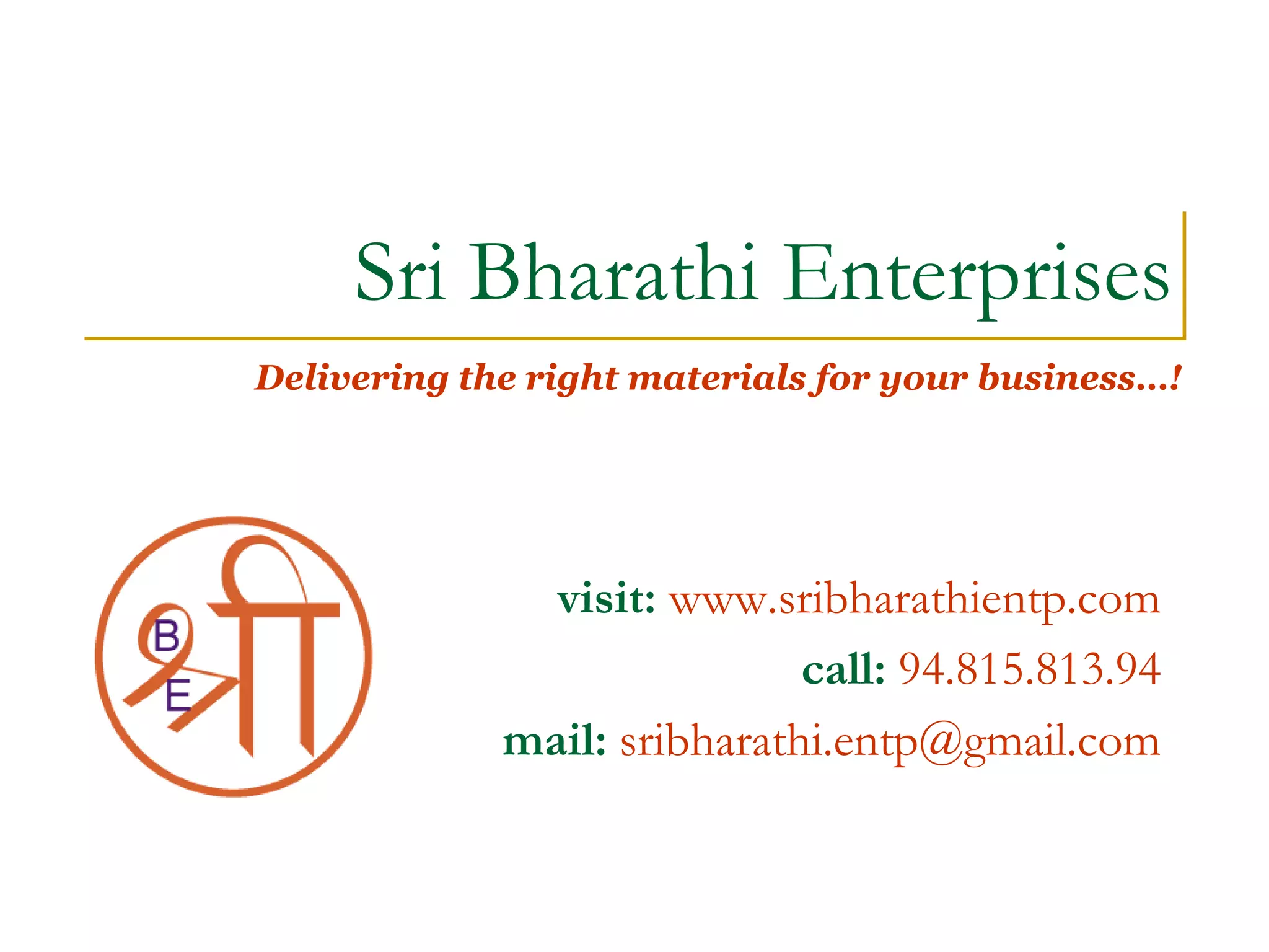 Sri Bharathi Enterprises | PPT