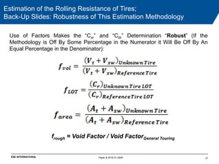 Estimation of the Rolling Resistance of Tires | PPTX