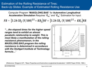 Estimation of the Rolling Resistance of Tires | PPTX