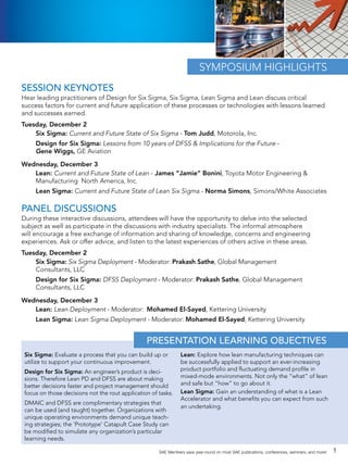 Sae brochure on six sigma | PDF