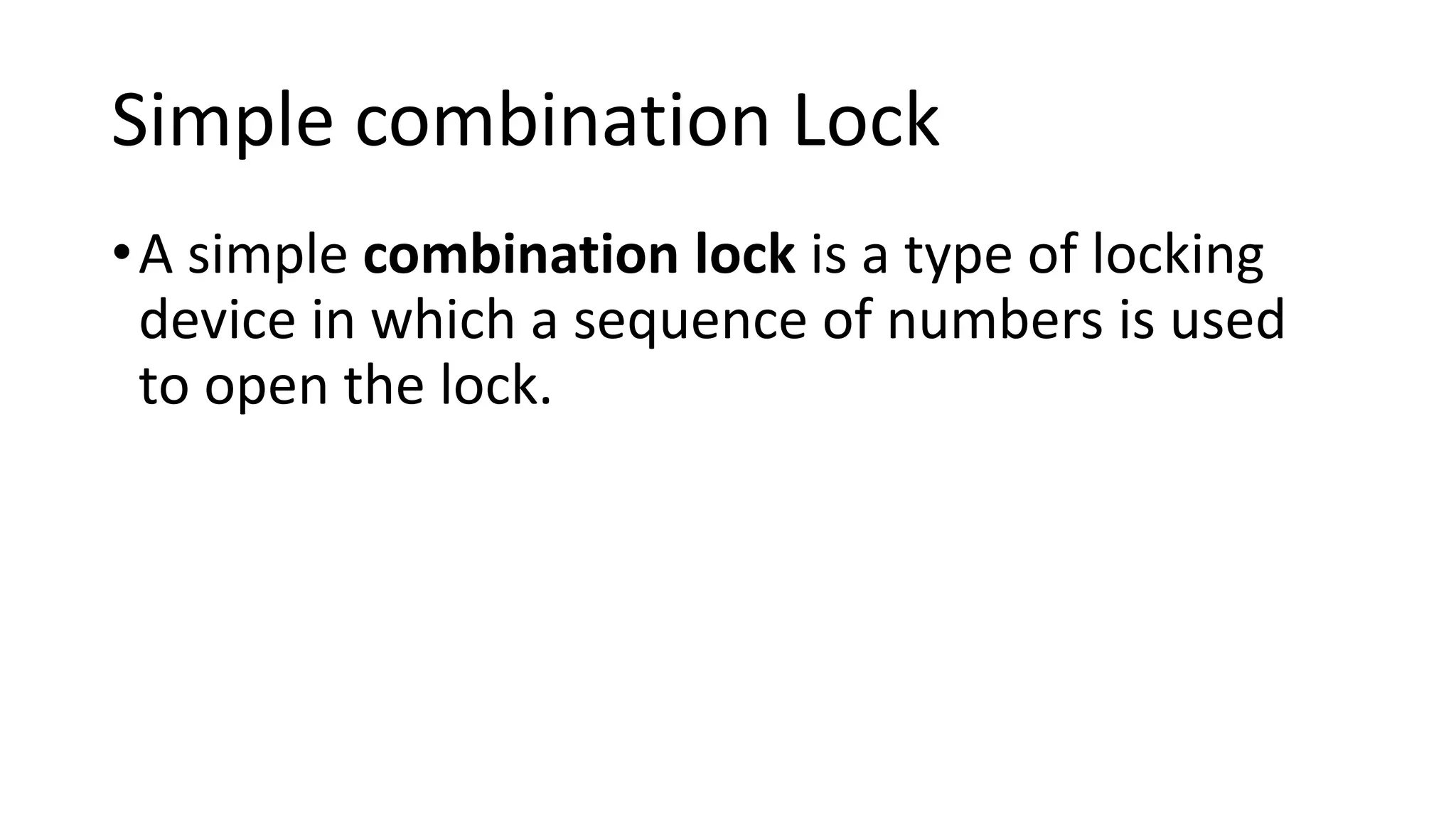 simple combinational lock | PPT
