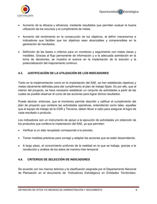 INFORME DE DEFINICIÓN DE HITOS Y/O MEDIDAS DE ADMINISTRACIÓN Y ...