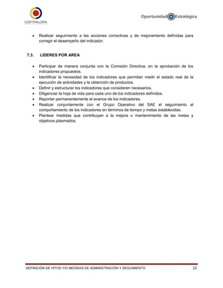 INFORME DE DEFINICIÓN DE HITOS Y/O MEDIDAS DE ADMINISTRACIÓN Y ...