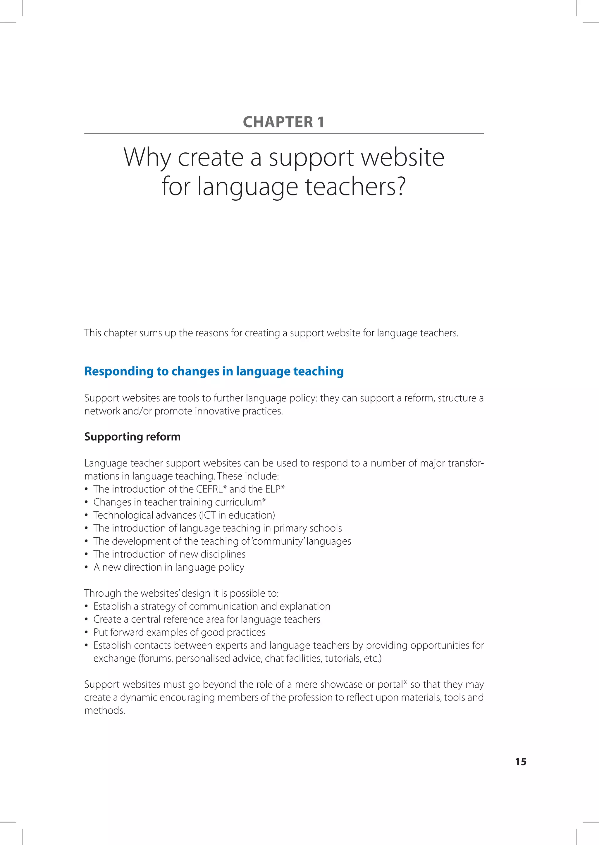 Sael Guide chapter 1 Why create a support website for language teachers ...