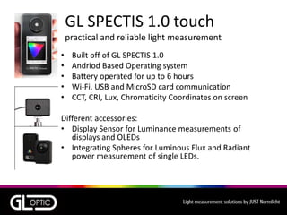 GL Optic Optical Spectrophotometers from Saelig | PPTX