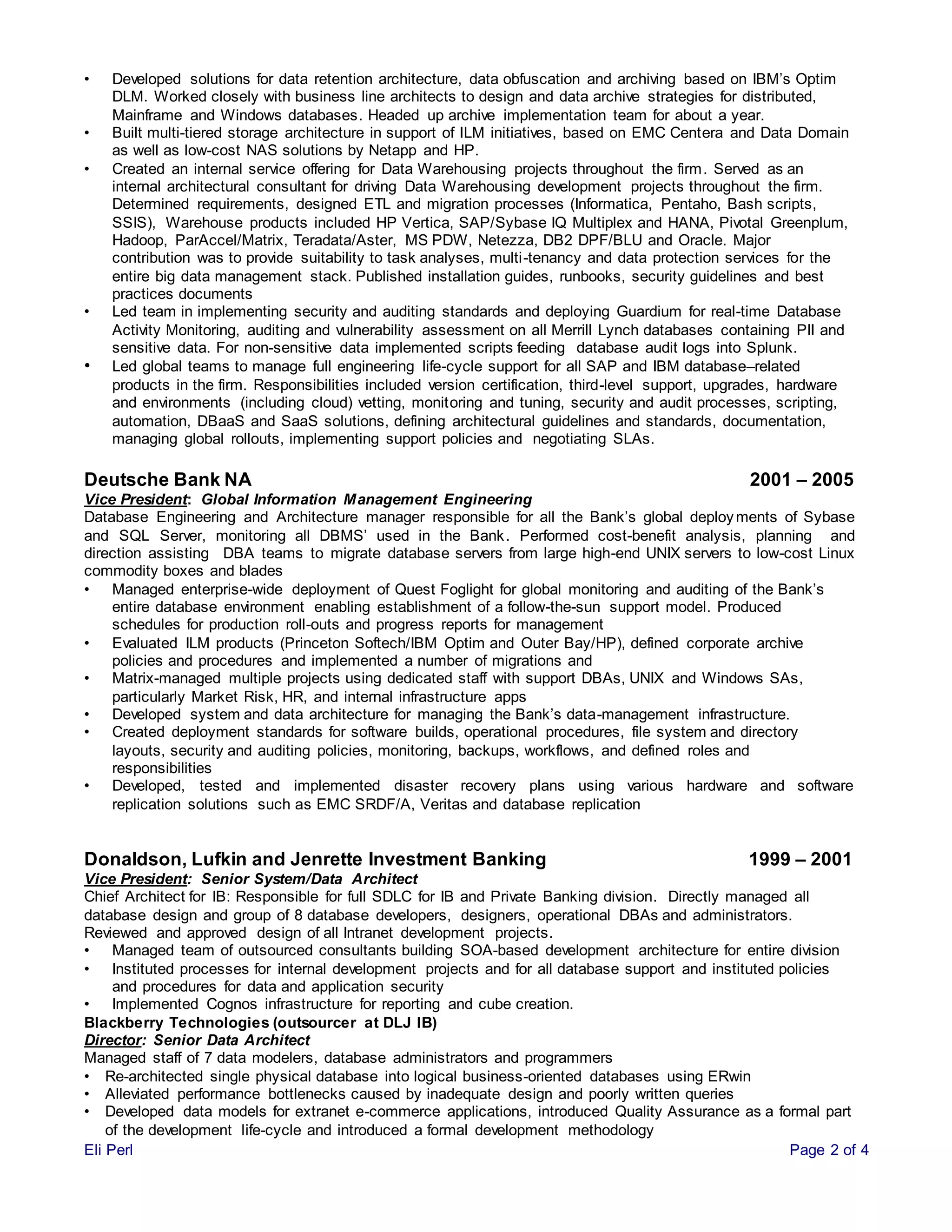 Enterprise Solutions Architect Eli Perl CV | DOCX