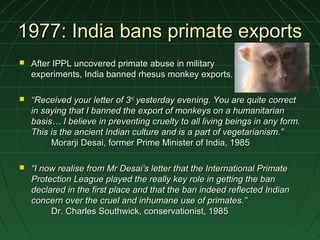 The International Trade in Primates for Labs | PPT