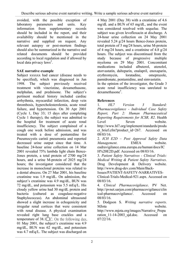 SAE Narrative Writing | PDF