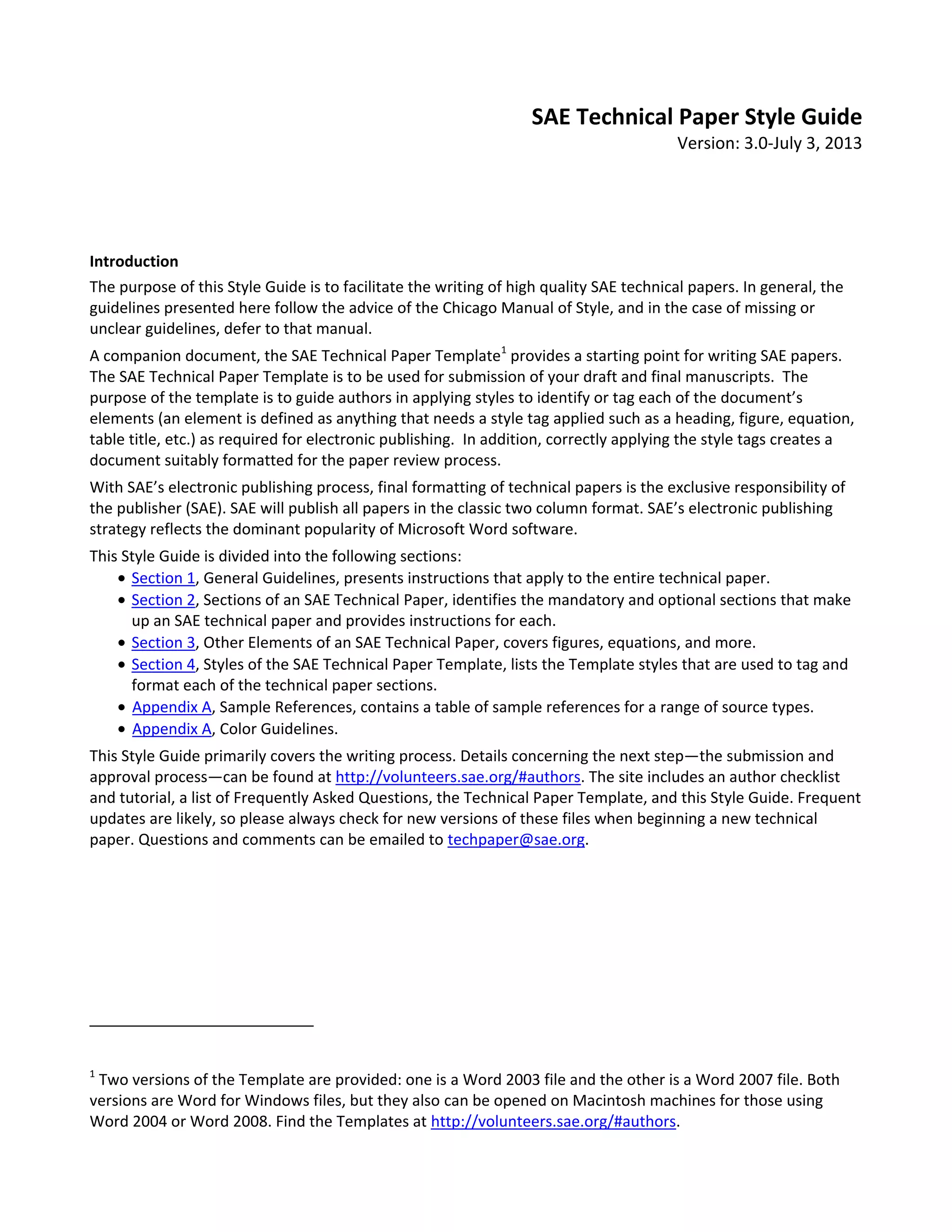 SAE Paper Style Guide | PDF