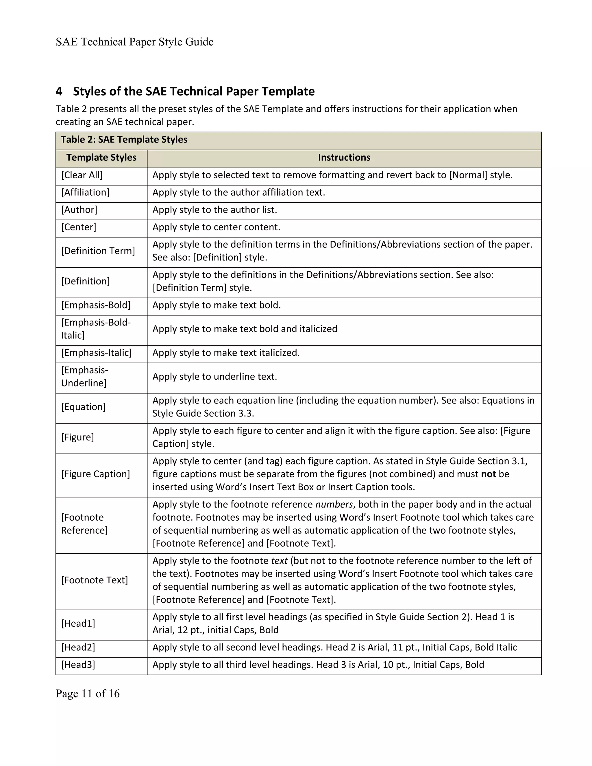 SAE Paper Style Guide | PDF