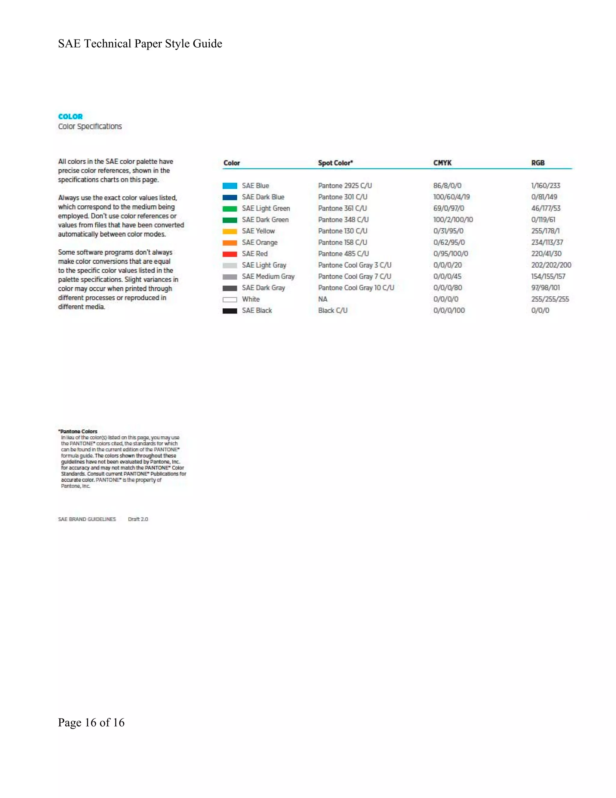 SAE Paper Style Guide | PDF