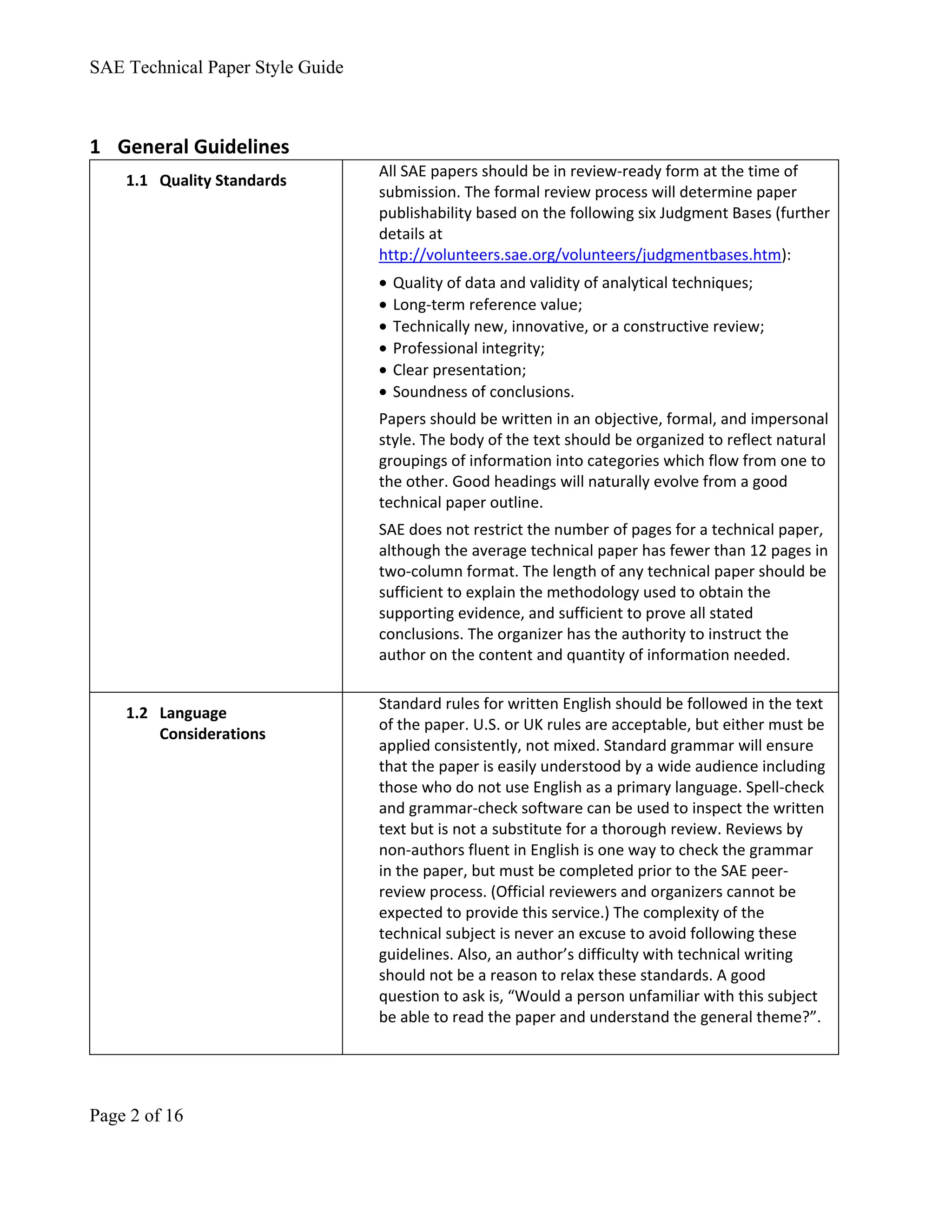 SAE Paper Style Guide | PDF