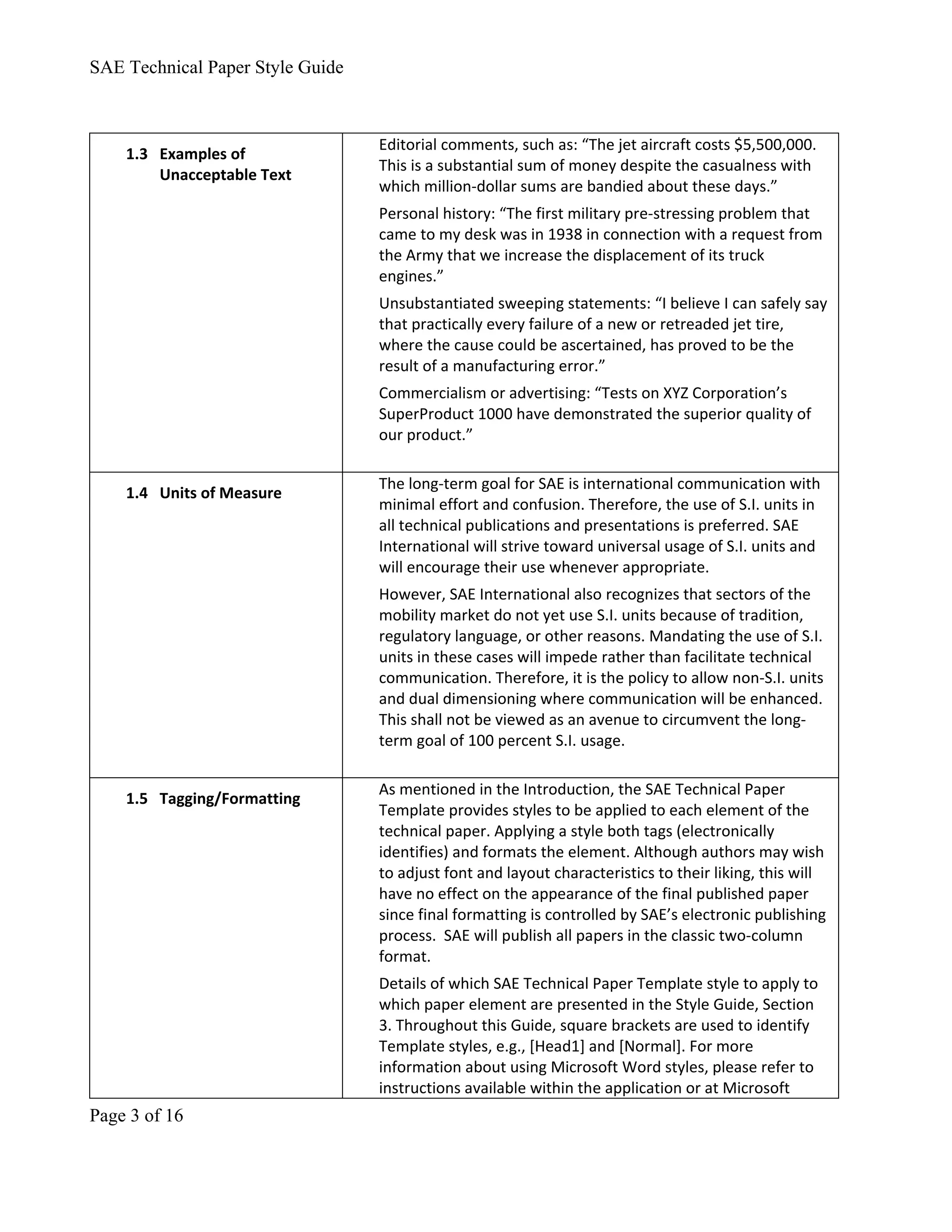SAE Paper Style Guide | PDF