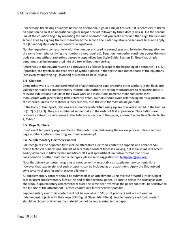 SAE Paper Style Guide | PDF