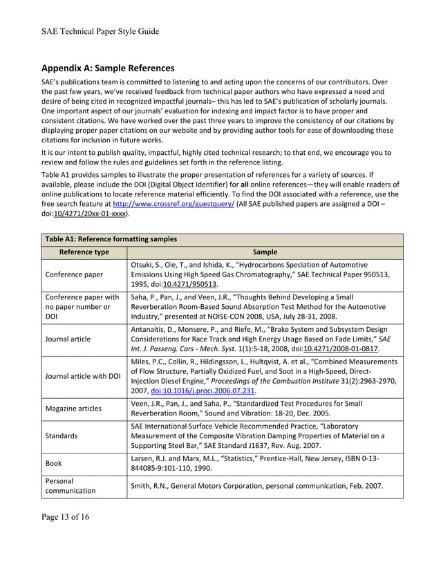 SAE Paper Style Guide | PDF