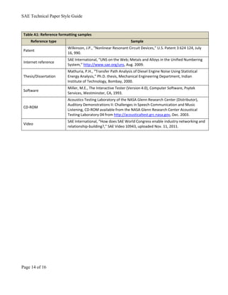 SAE Paper Style Guide | PDF
