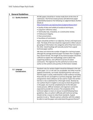 SAE Paper Style Guide | PDF