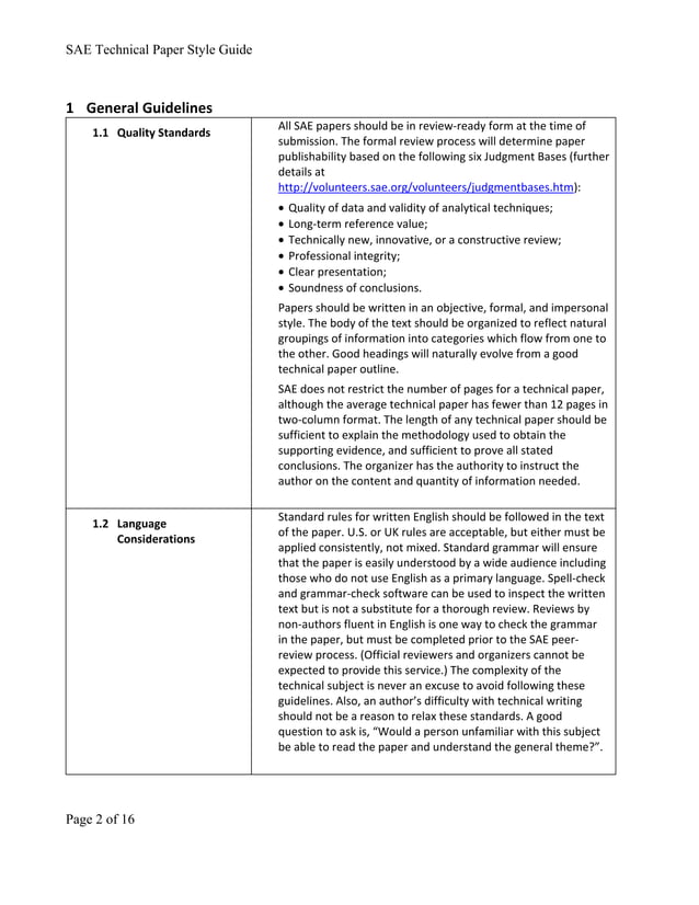 SAE Paper Style Guide | PDF